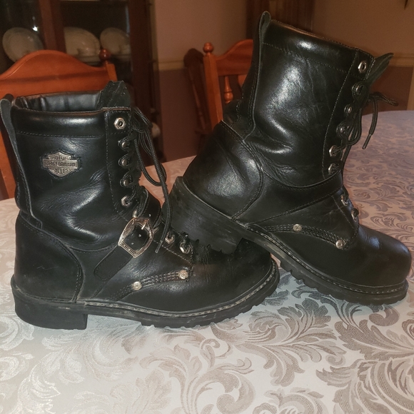 Harley-Davidson | Shoes | Vintage Harleydavidson Black Leather ...